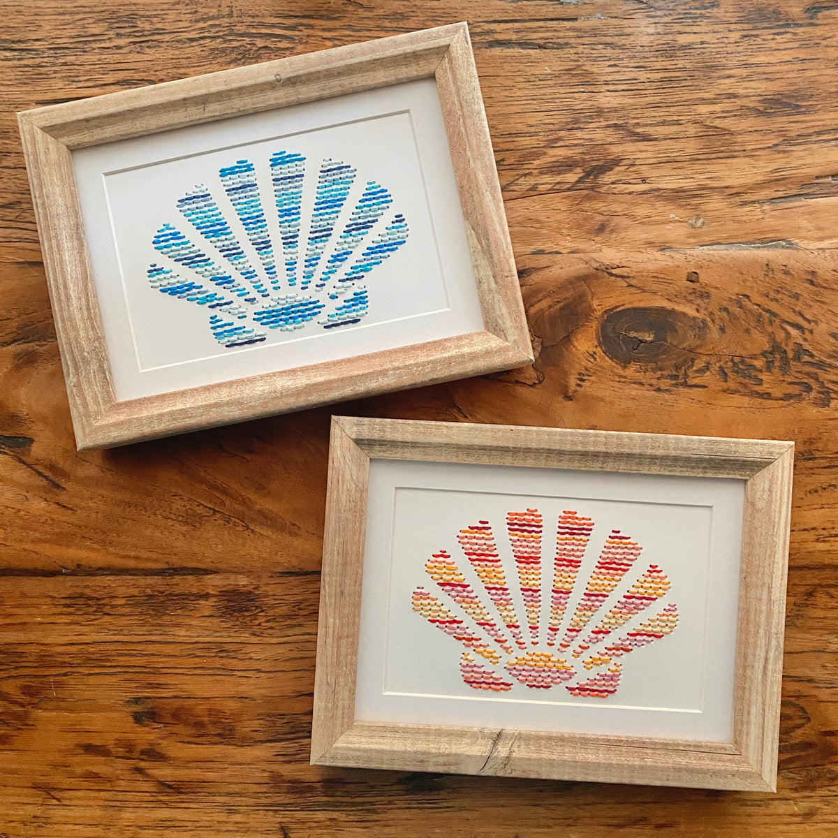 Hand-Sewn Coastal Seashell Art | The Cole Card Company