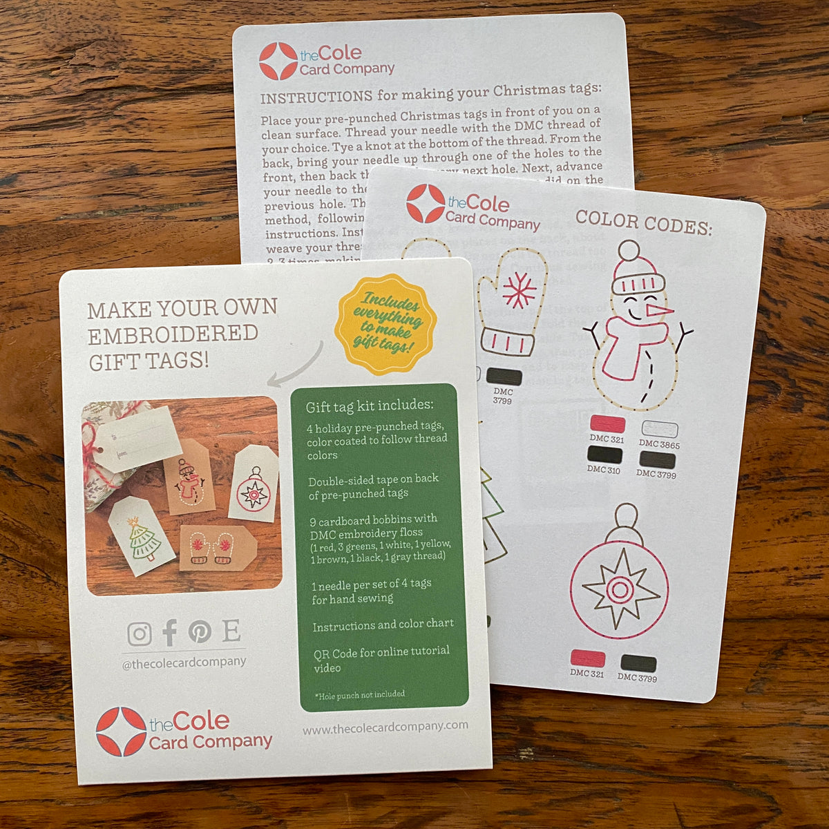 DIY Embroidery Gift Tags Kit | The Cole Card Company